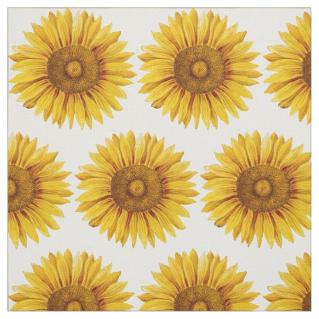 Sunflower happy pattern fabric | Zazzle