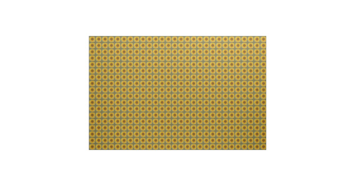 Vintage Sunflower Pattern Fabric | Zazzle