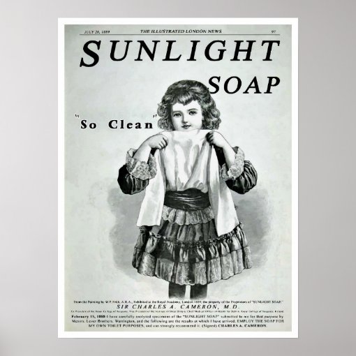 Vintage Sunlight Soap Advertisement Poster | Zazzle