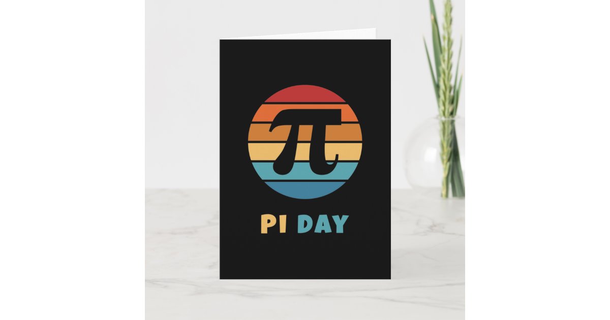 Vintage Sunset 3.14 Happy Pi Day Card | Zazzle