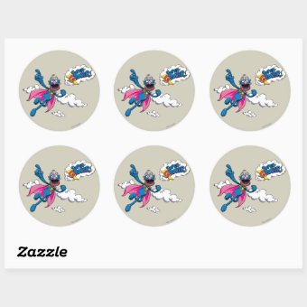 Vintage Super Grover Classic Round Sticker | Zazzle
