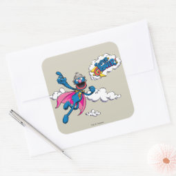 Vintage Super Grover Square Sticker | Zazzle