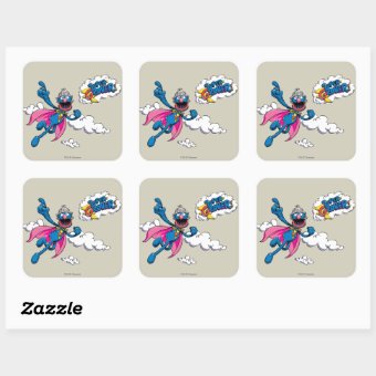 Vintage Super Grover Square Sticker | Zazzle