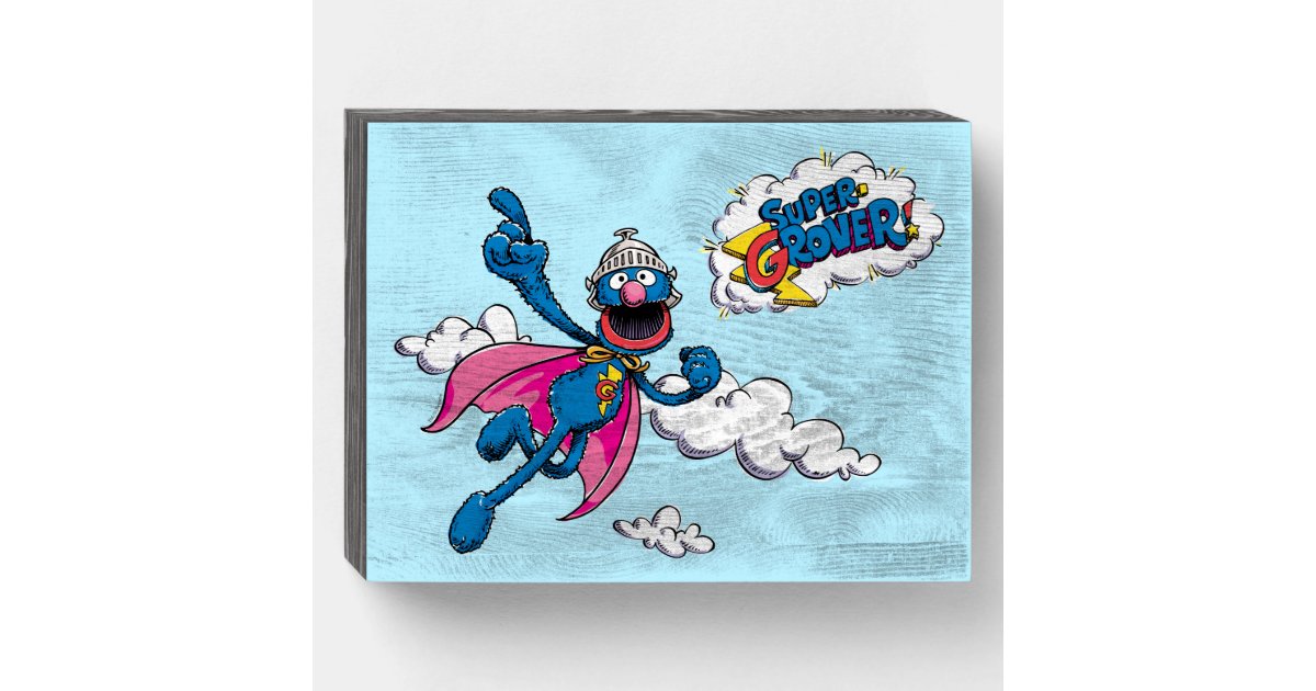 Vintage Super Grover Wooden Box Sign | Zazzle