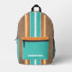 Vintage Surfboard Stripes - Subtle Wood Background Printed Backpack ...