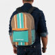 Vintage Surfboard Stripes - Subtle Wood Background Printed Backpack ...