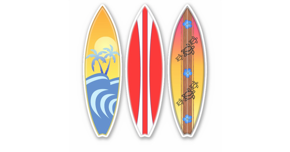 Vintage Surfboards Surfing Sticker | Zazzle
