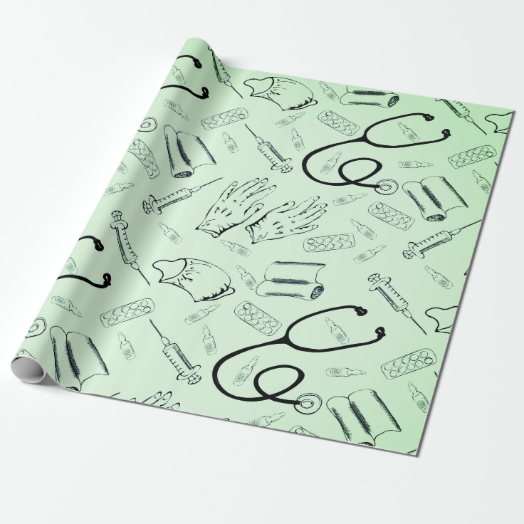 Vintage surgeon medical doctor wrapping paper | Zazzle
