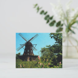 Vintage Sweden, Malmo, Windmill Postcard | Zazzle