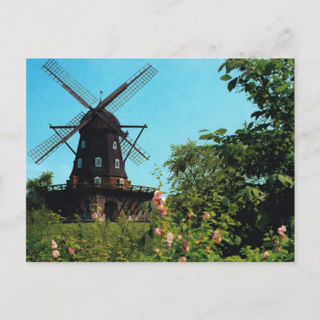 Vintage Sweden, Malmo, Windmill Postcard | Zazzle