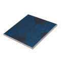 Vintage Symmetrical Dark Blue Floral Pattern Ceramic Tile | Zazzle