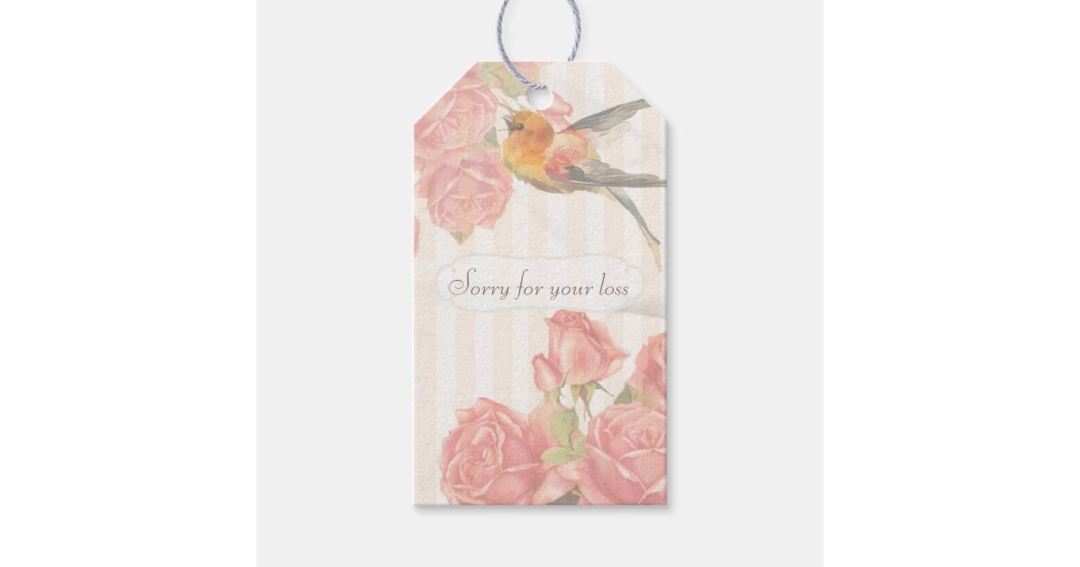 Vintage Sympathy personalized Gift Tags | Zazzle