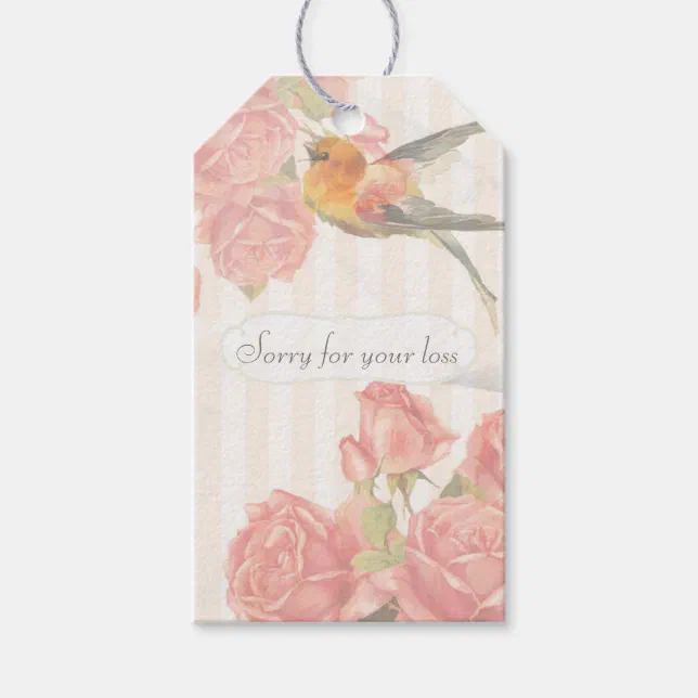 Vintage Sympathy personalized Gift Tags | Zazzle