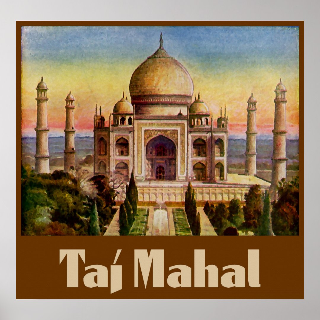 Vintage Taj Mahal Poster | Zazzle