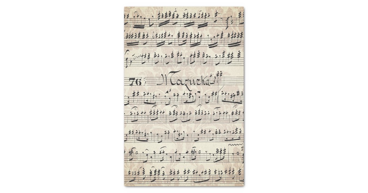 Vintage Tan Sheet Music Collage | Zazzle