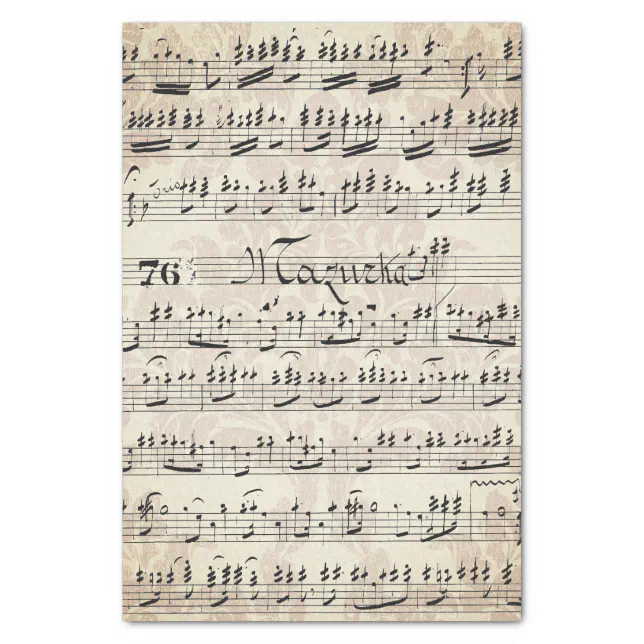 Vintage Tan Sheet Music Collage | Zazzle