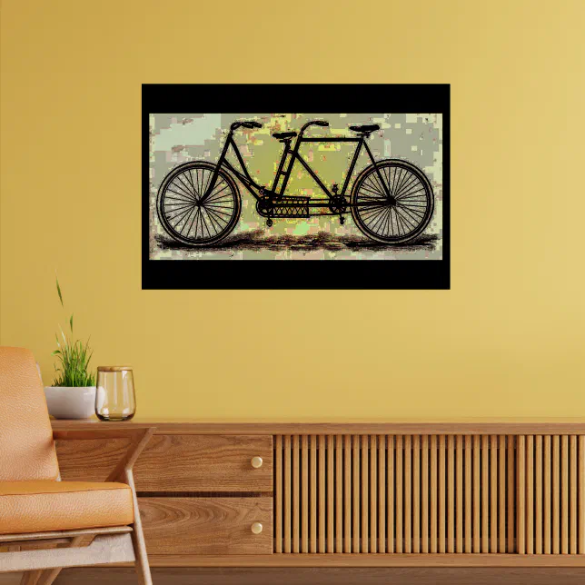 Vintage Tandem Bike Poster/ Bicycle Built for Two Poster | Zazzle