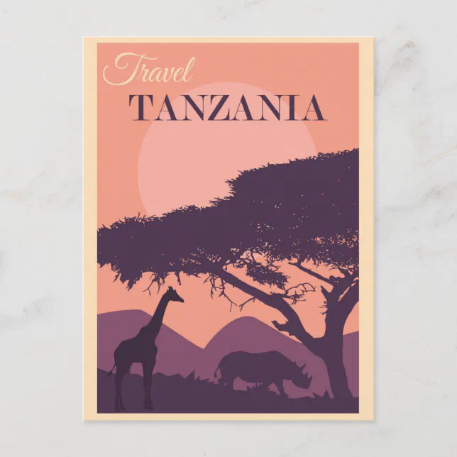 Vintage Tanzania Africa African Travel Postcard | Zazzle