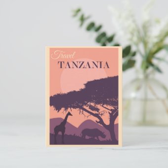 Vintage Tanzania Africa African Travel Postcard | Zazzle