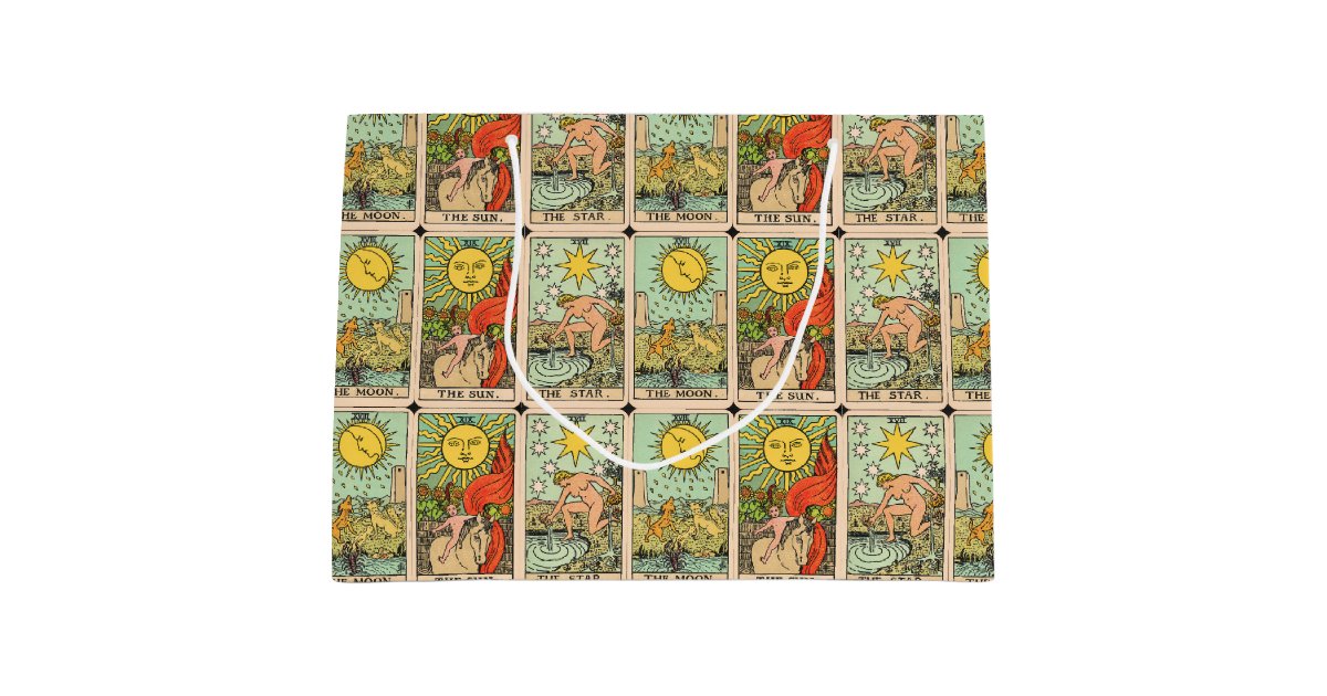 Vintage Tarot Cards Pattern Large Gift Bag | Zazzle