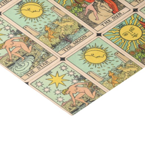 Vintage Tarot Cards Sun Moon Stars Tissue Paper | Zazzle