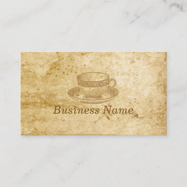 Vintage Tea Cup Coffee Business Card | Zazzle