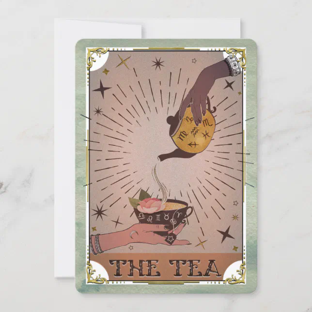 Vintage Tea Tarot Witchy Kettle Halloween Party In Invitation | Zazzle