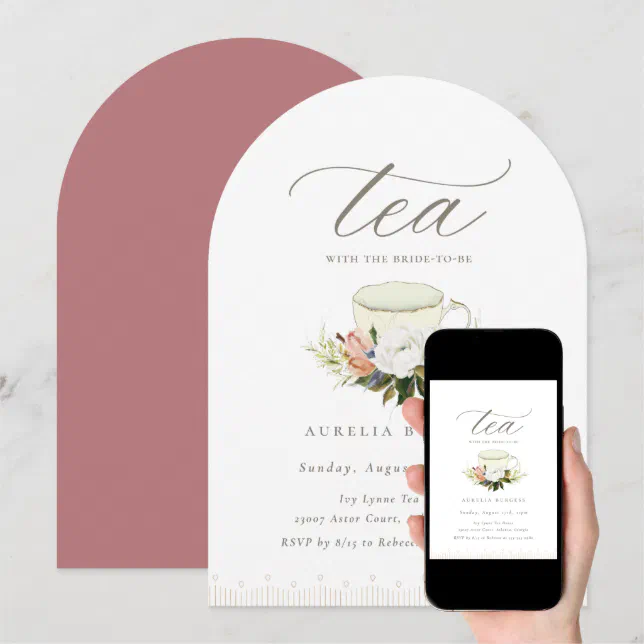 Vintage Teacup Floral Tea Party Invitation | Zazzle