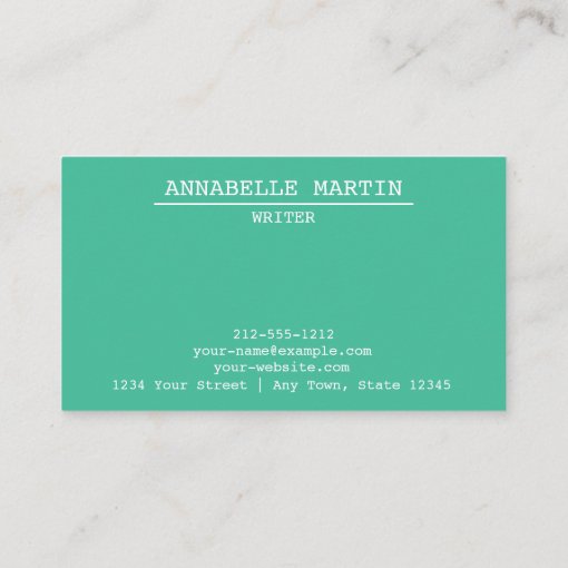 Vintage Teal Typewriter Business Card | Zazzle