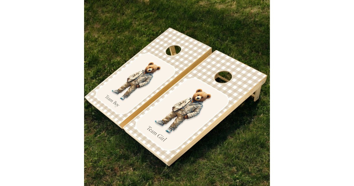 Vintage Teddy Baby Shower Cornhole Set | Zazzle
