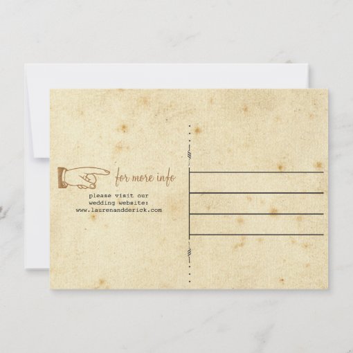 Vintage Telegram Postcard Save the Date | Zazzle
