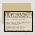 Vintage Telegram Style Wedding Invitation | Zazzle