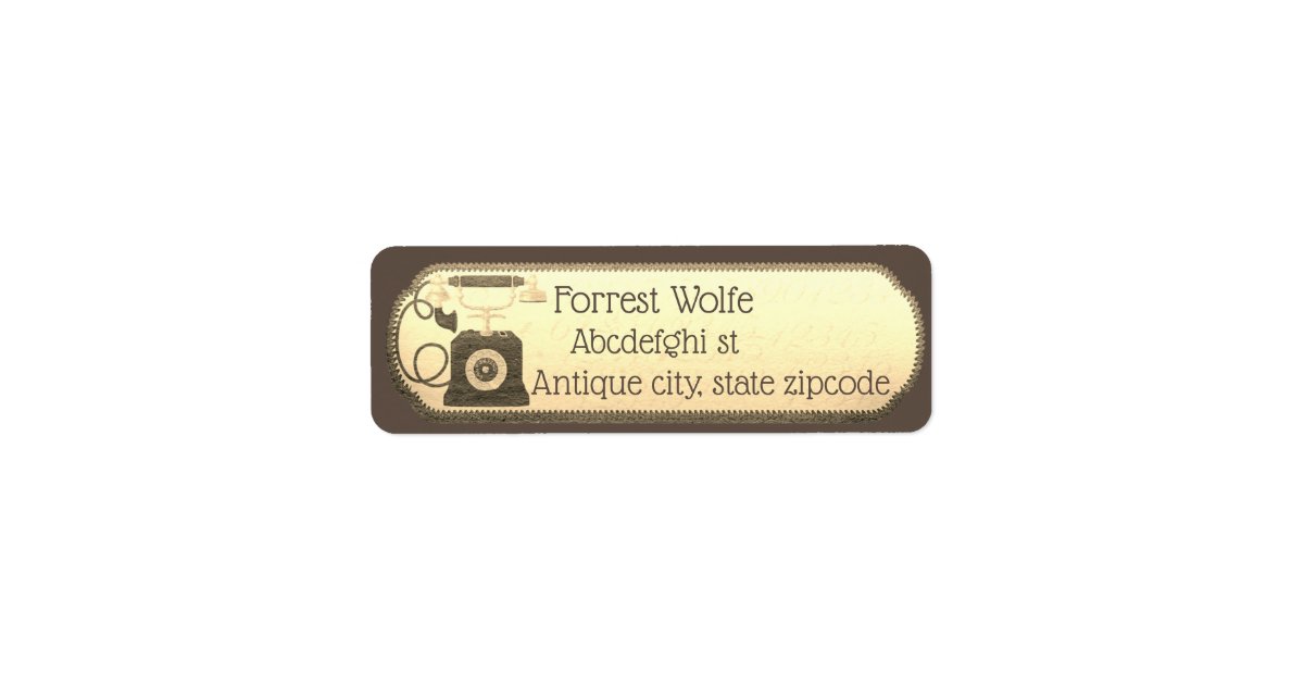 Vintage telephone antique label | Zazzle