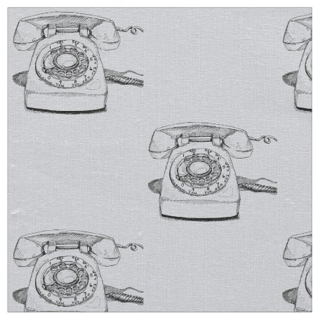 retro telephone pattern fabric | Zazzle