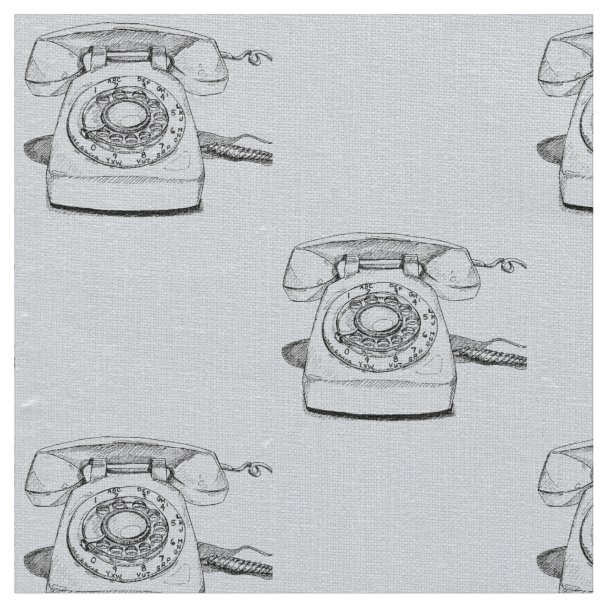 retro telephone pattern fabric | Zazzle