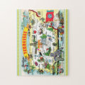 Vintage Tennessee Map Postcard Jigsaw Puzzle | Zazzle