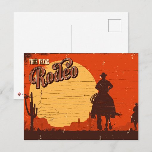 Vintage Texas Cowboy Rodeo Postcard | Zazzle