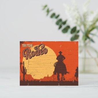 Vintage Texas Cowboy Rodeo Postcard | Zazzle
