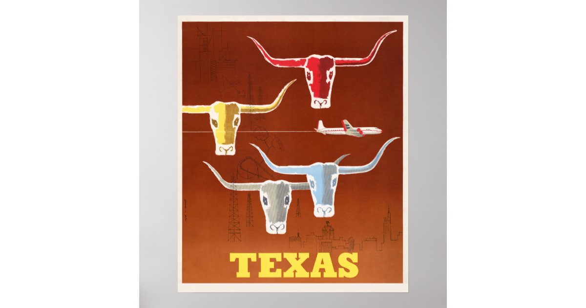Vintage Texas Poster | Zazzle