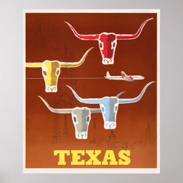 Vintage Texas Poster | Zazzle