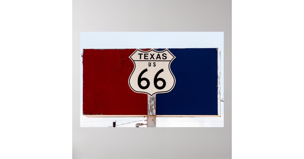 Vintage Texas Route 66 Poster | Zazzle