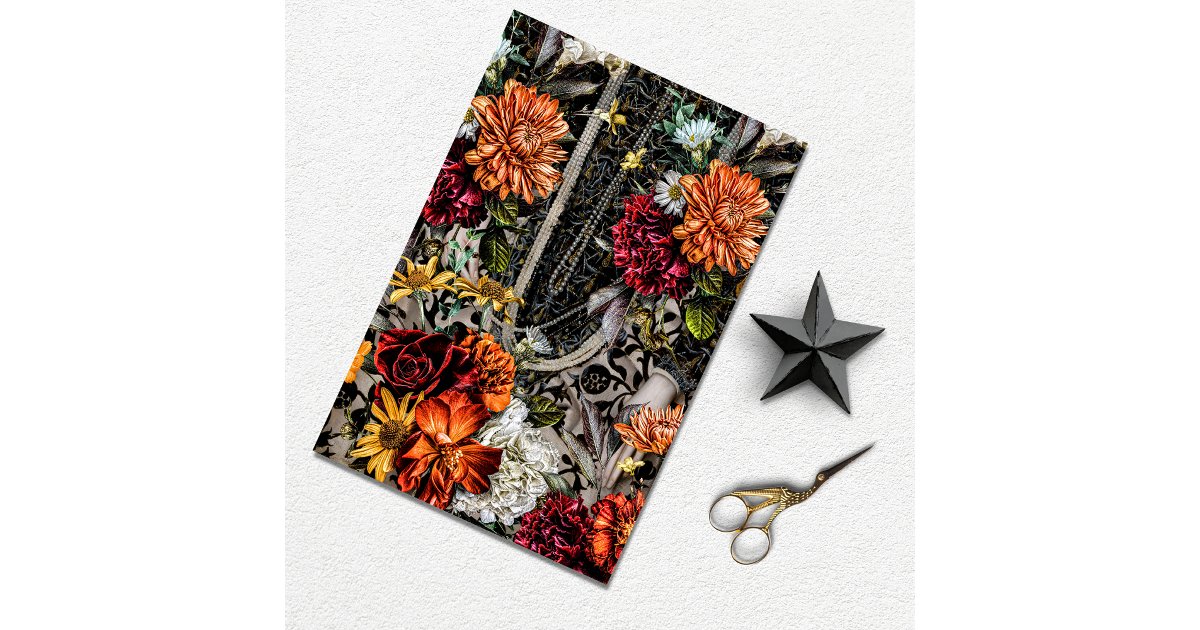 Vintage Texture Rustic Botanical French Decoupage Tissue Paper | Zazzle