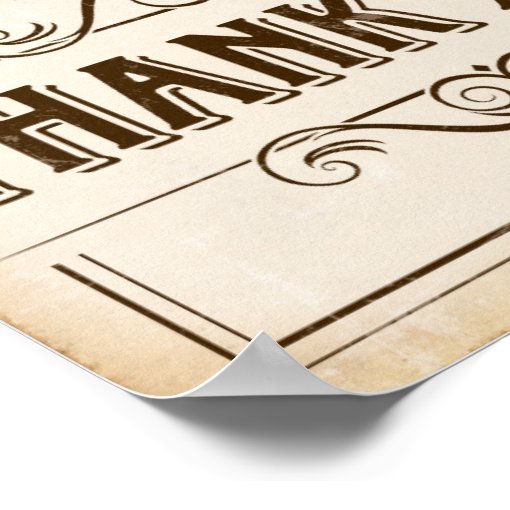 Vintage THANK YOU Sign Print | Zazzle