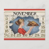 Vintage Thanksgiving Calendar Postcard | Zazzle
