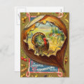 Vintage Thanksgiving Day Turkey Postcard | Zazzle