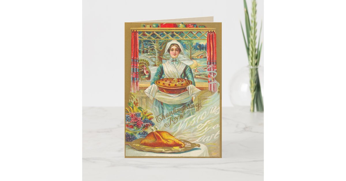 Vintage Thanksgiving Feast Card | Zazzle