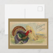 Vintage Thanksgiving Greetings Turkey Postcard | Zazzle