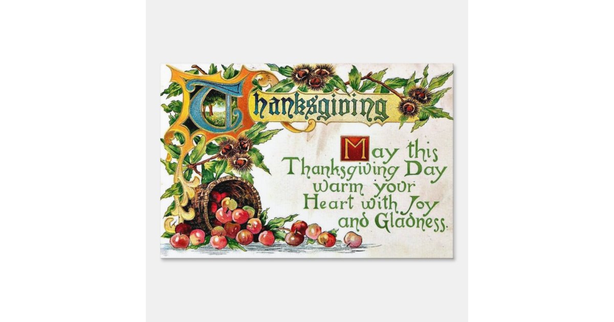 Vintage Thanksgiving Greetings Yard Sign | Zazzle