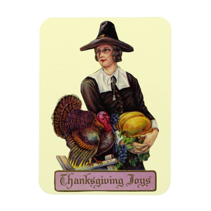 Vintage Thanksgiving Joy Magnet | Zazzle.com