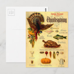 vintage thanksgiving menu | Zazzle
